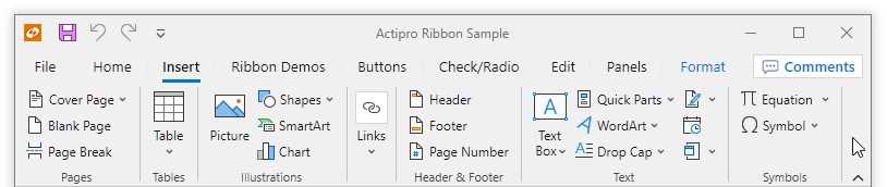 Actipro Ribbon Office Like User Interface Wpf Control