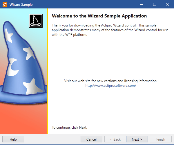 Actipro Wizard - Easy WPF wizard dialog creation
